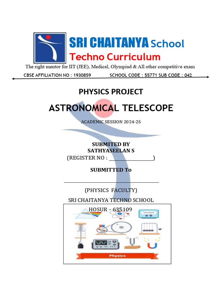 Physics Project: Astronomical Telescope | PDF