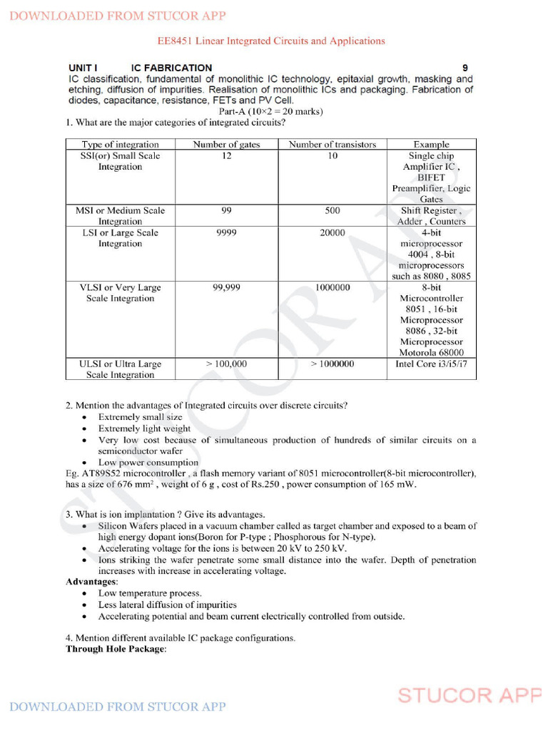 Lic Notes Pdf Mosfet Field Effect Transistor