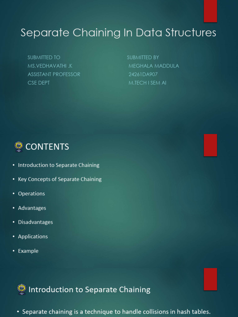Separate Chaining in Data Structures | PDF