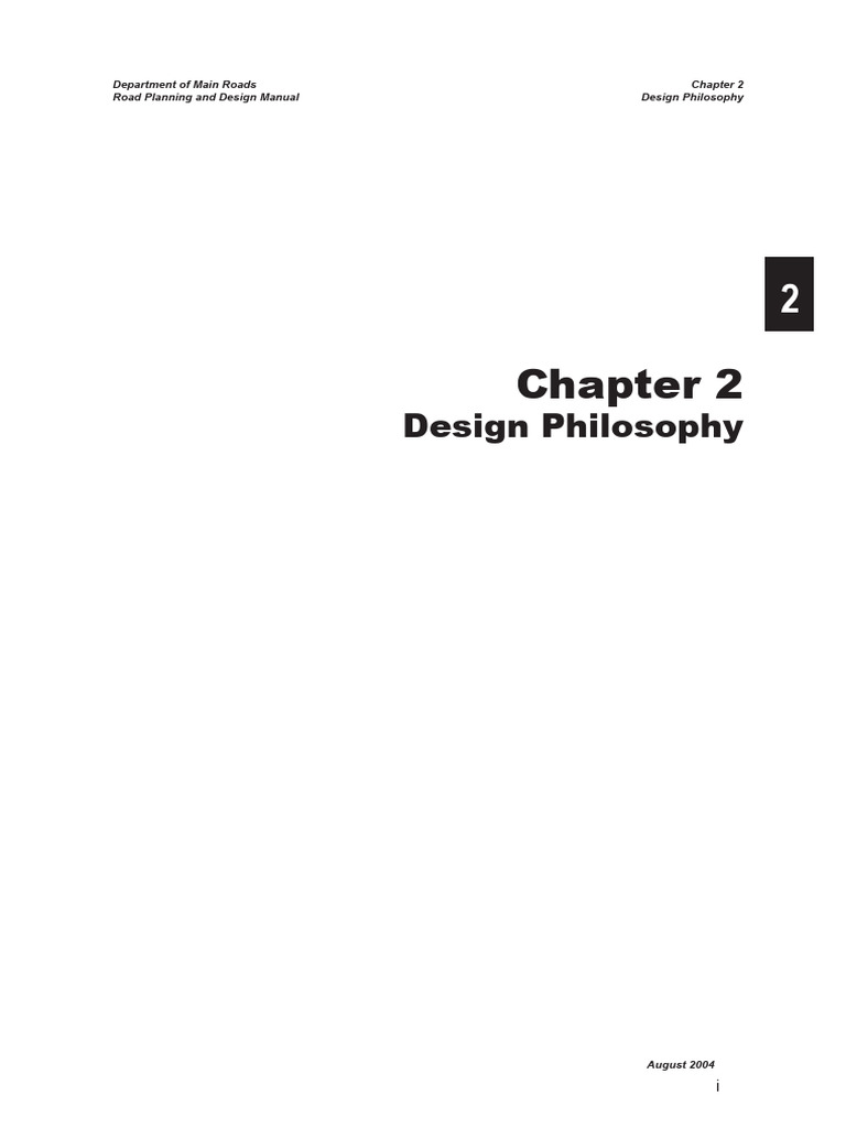 Road Design Philosophy Manual Overview | PDF | Safety | Road