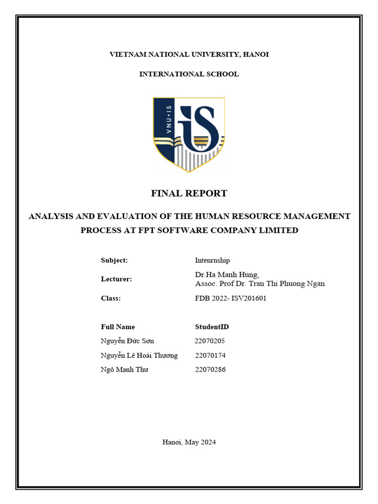Final Internship Group 1 | PDF | Human Resource Management | Human ...