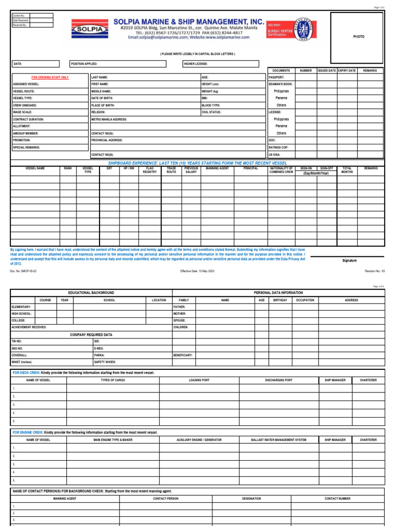 Solpia Application Form | PDF | Hypertension | Privacy