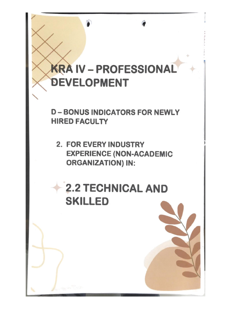 Kra Iv - Professional Development (D 2.2) Technical and Skilled | PDF
