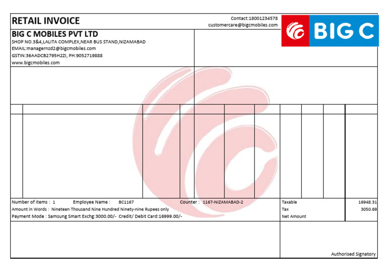 Samsung Bill Big c | PDF | Government Finances | Taxes
