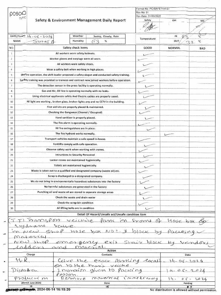 Daily Walk Round OBS JUNE 2024 | PDF