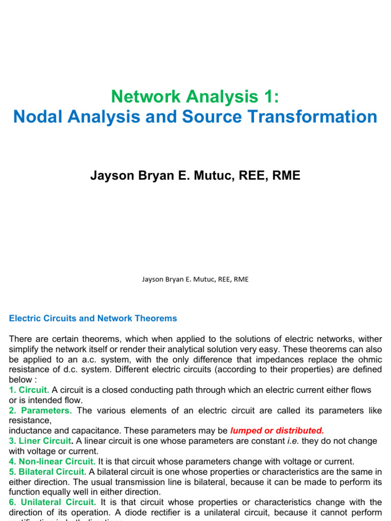 Nodal Analysis & Source Transformation | PDF | Electrical Network | Electrical Engineering