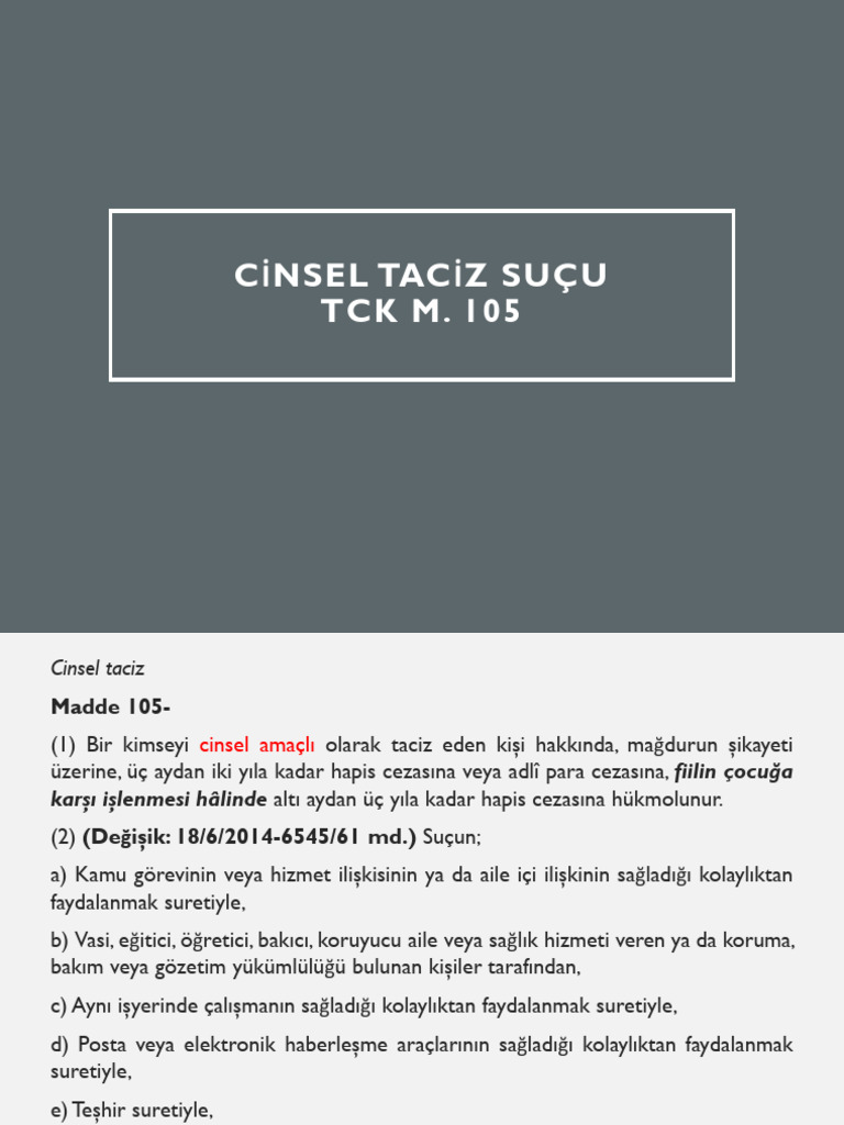 TCK 105 (Cinsel Taciz) | PDF