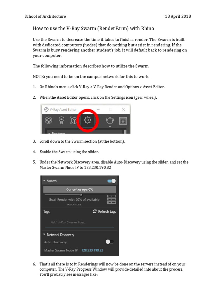 How To Use The V Ray Swarm Render Farm With Rhino | PDF