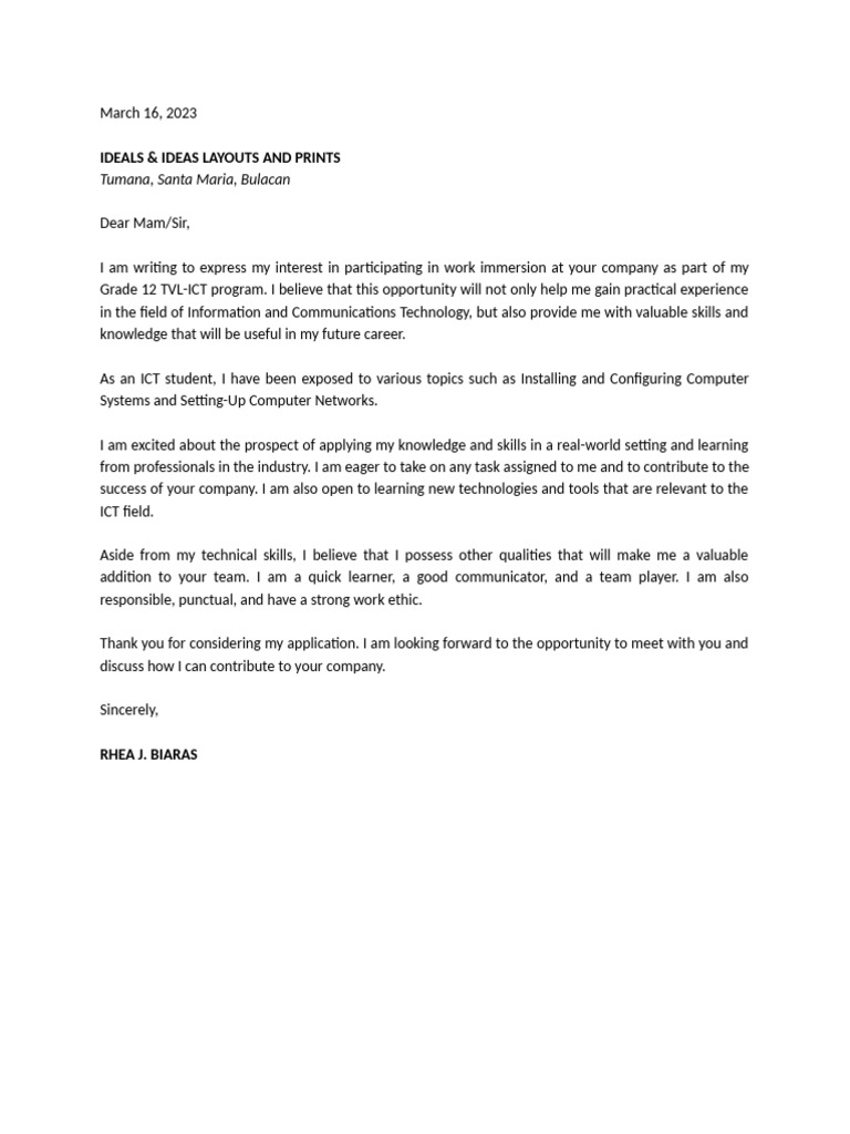 Application-Letter-2023 | PDF