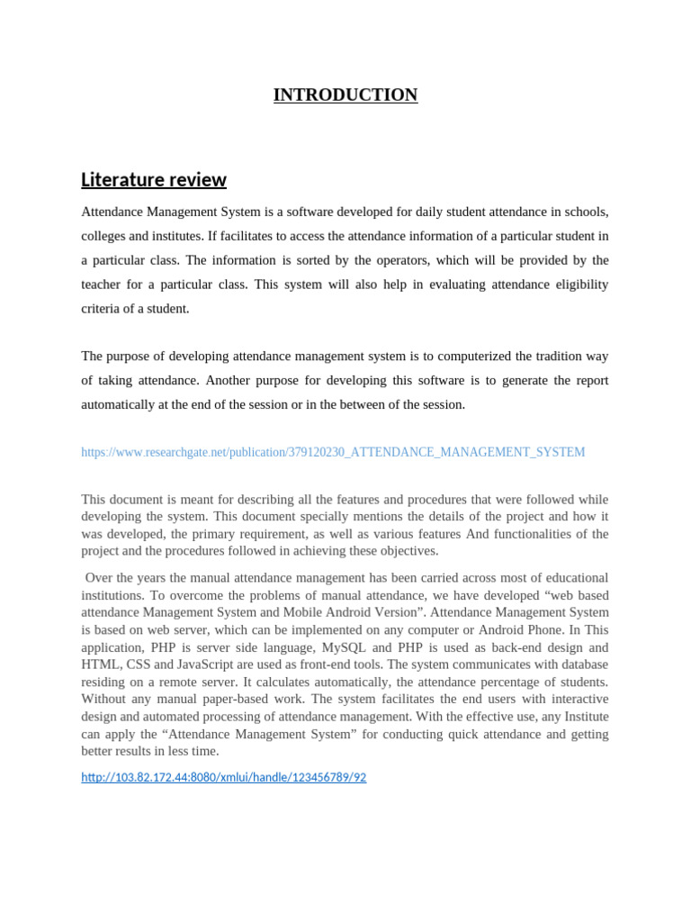 INTRODUCTION Attendance | PDF | World Wide Web | Internet & Web
