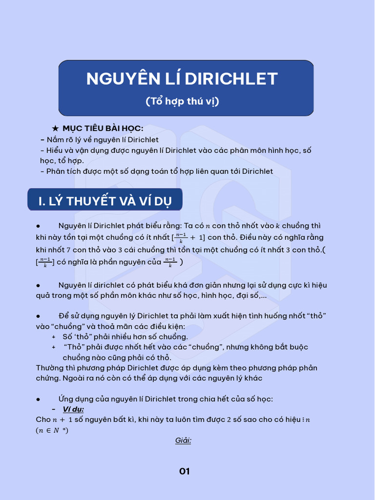 Chuyên Đề - Nguyên Lí Dirichlet | PDF