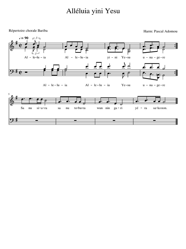 Alléluia Yini Yesu - Partition PDF | PDF