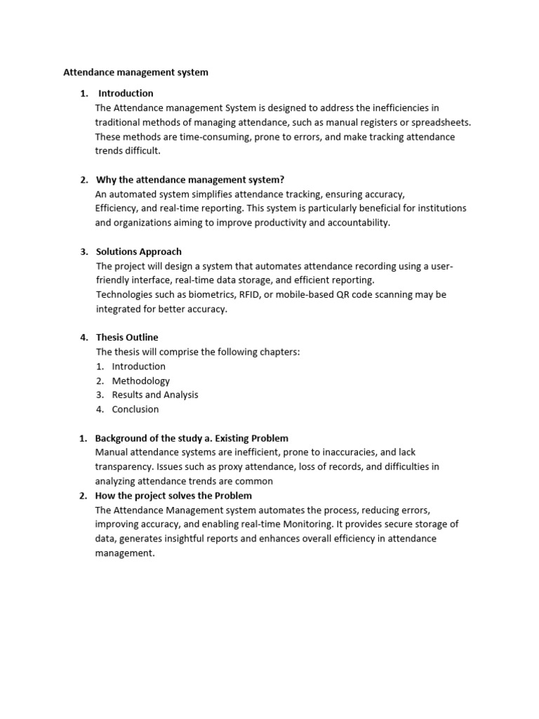 Attendance Management System | PDF
