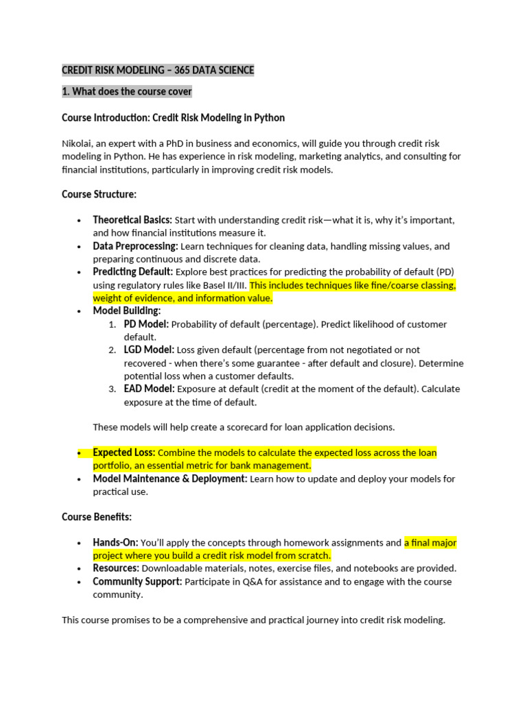 Credit Risk Modeling | PDF | Finance & Money Management | Credit