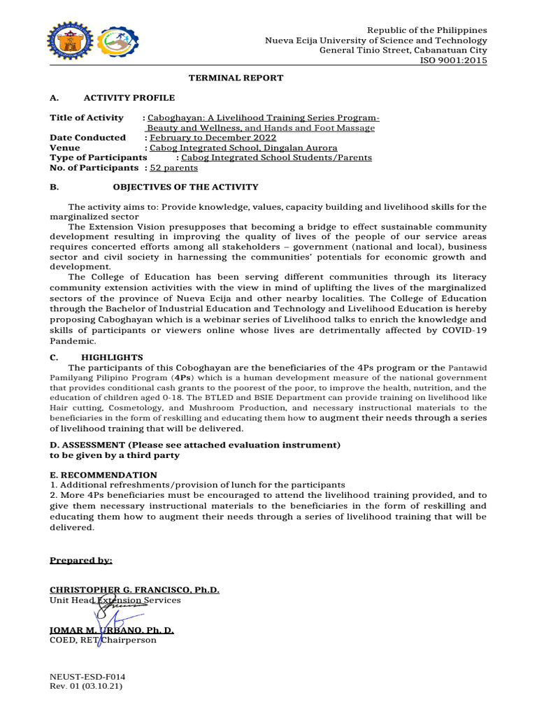 editable Terminal Report 2022 | PDF