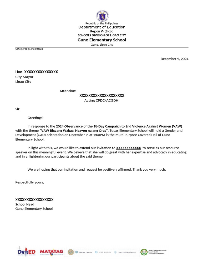 Letter Format - GAD | PDF