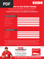 Exide Battery Warranty Registration Guide | PDF | Motor Vehicle | Vehicles