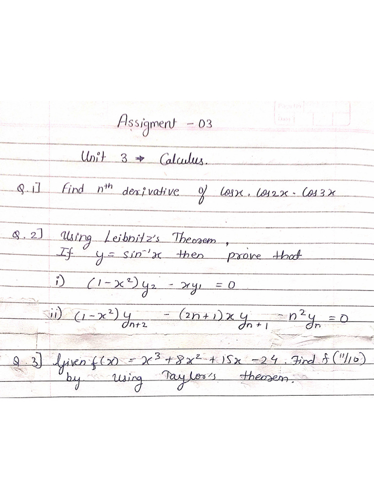 Unit 3 Calculus Assignment | PDF