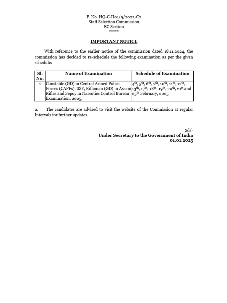 Re-Scheduling CT (GD) Exam, 2025 020125 | PDF