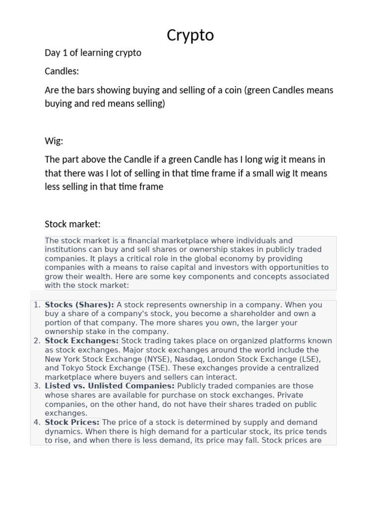 Day 1 of Learning Crypto | PDF | Inflation | Cryptocurrency