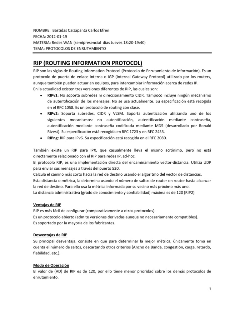 Protocolos De Enrutamiento Pdf Enrutador Computación Redes De