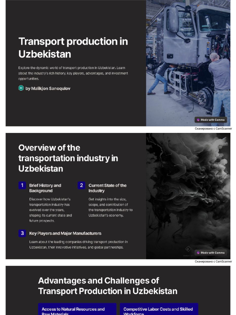 Transport Production in Uzbekistan | PDF