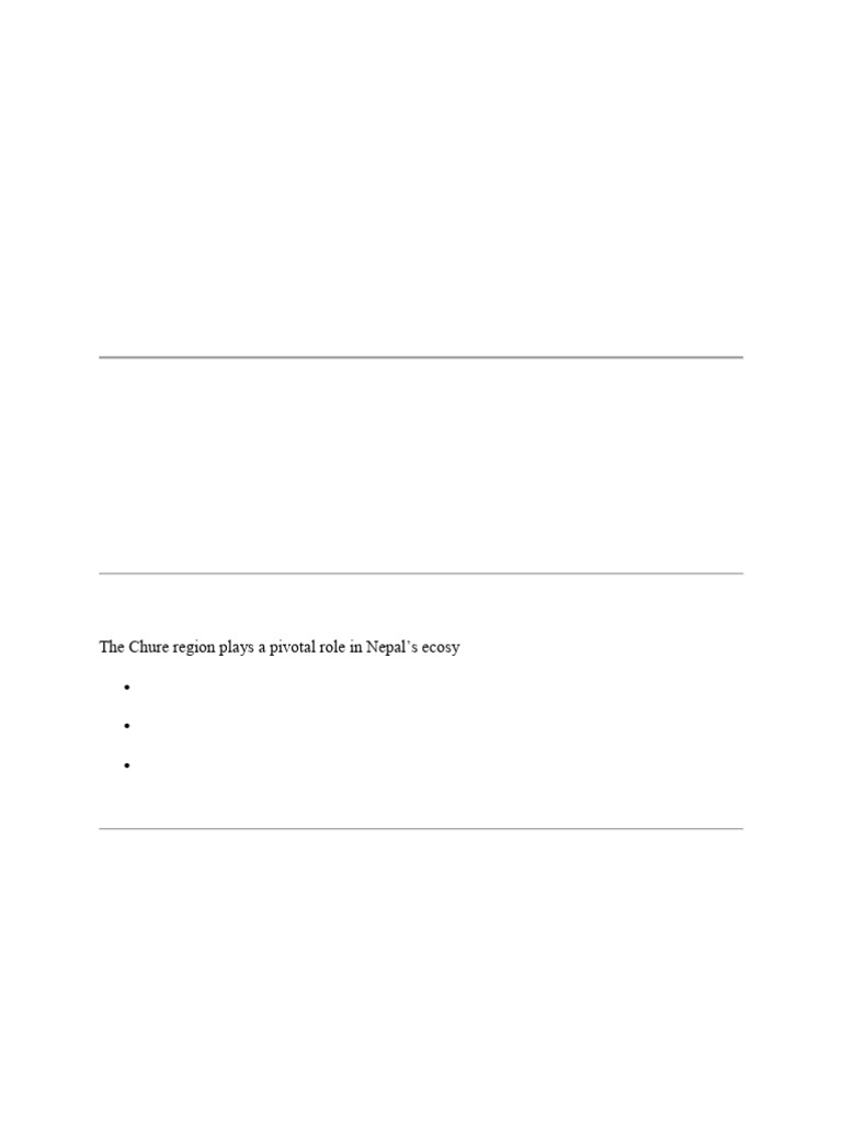 The Chure Region in Nepal | PDF