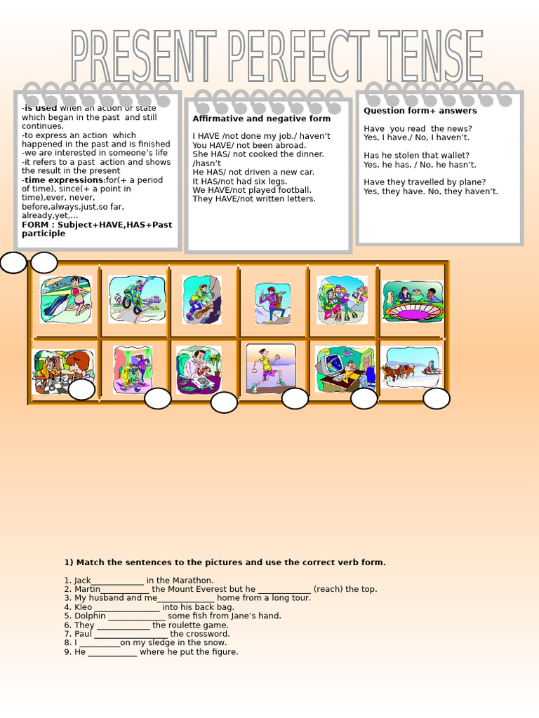 Present Perfect Simple Fun Activities Games - 2145 | PDF | Languages ...