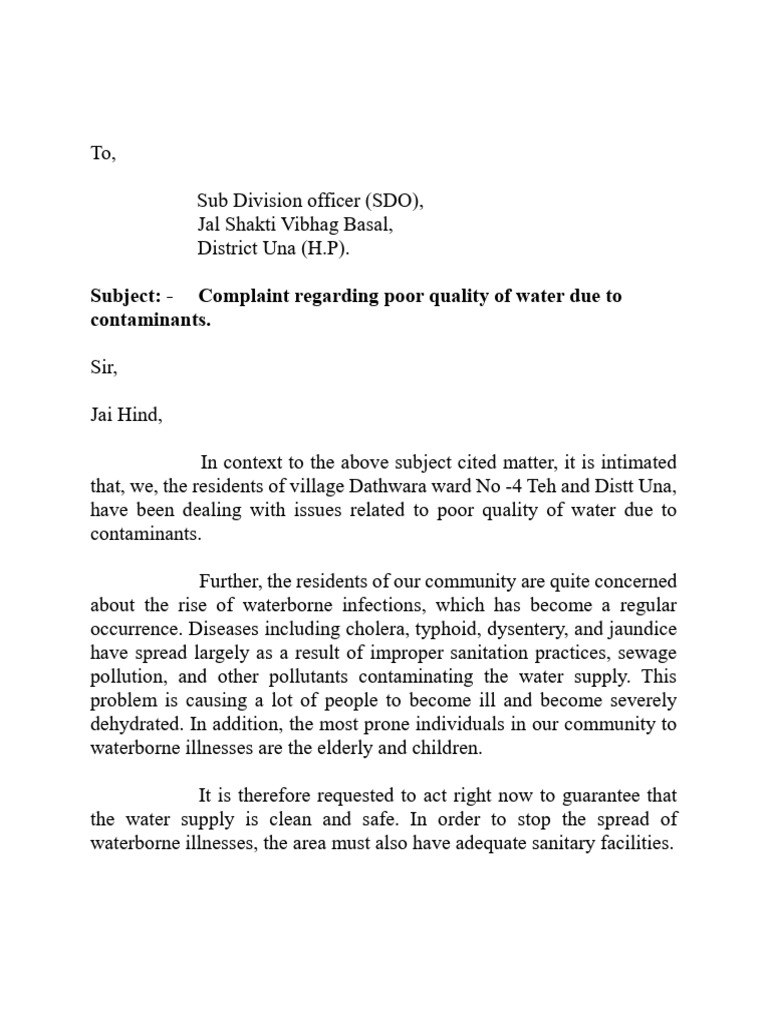 Jal Shakti Letter | PDF