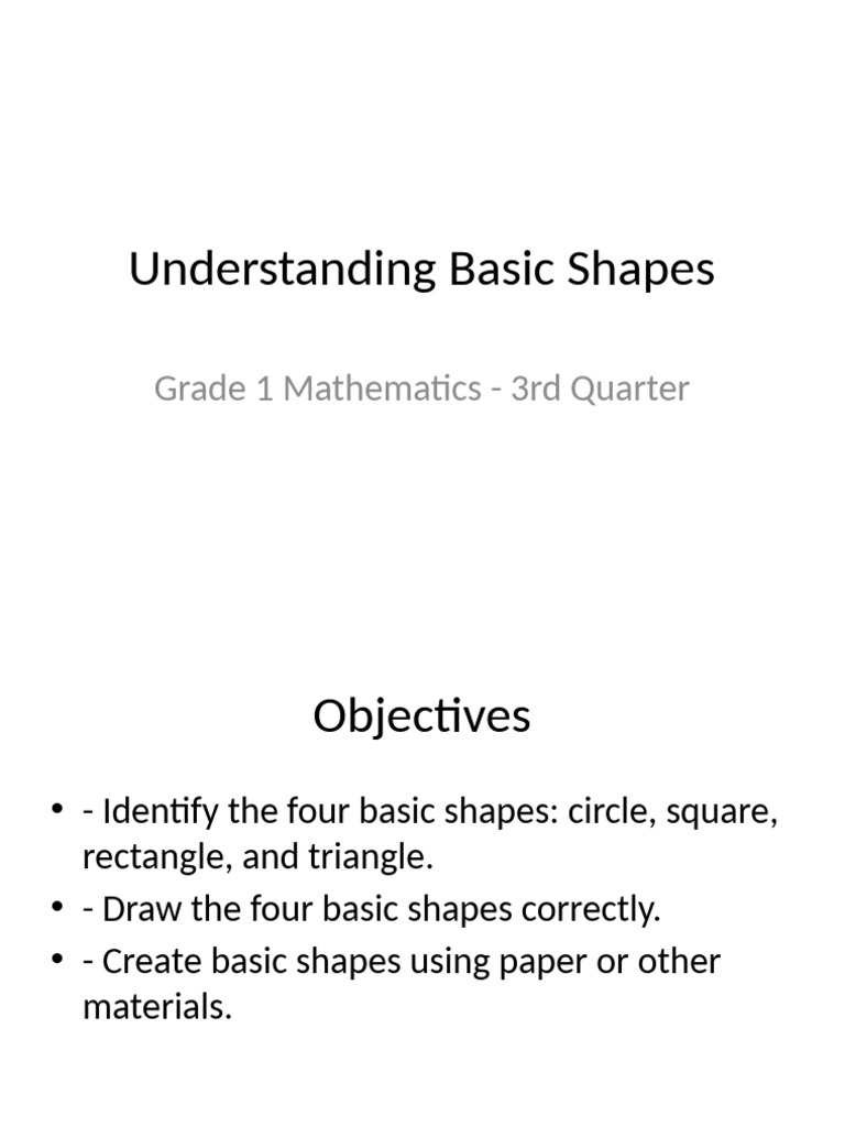 Grade 1 Guide to Basic Shapes | PDF