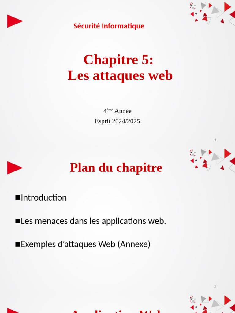 2425 Chapitre5 - Attaques - Web | PDF | Vulnérabilité (Informatique) | Application web