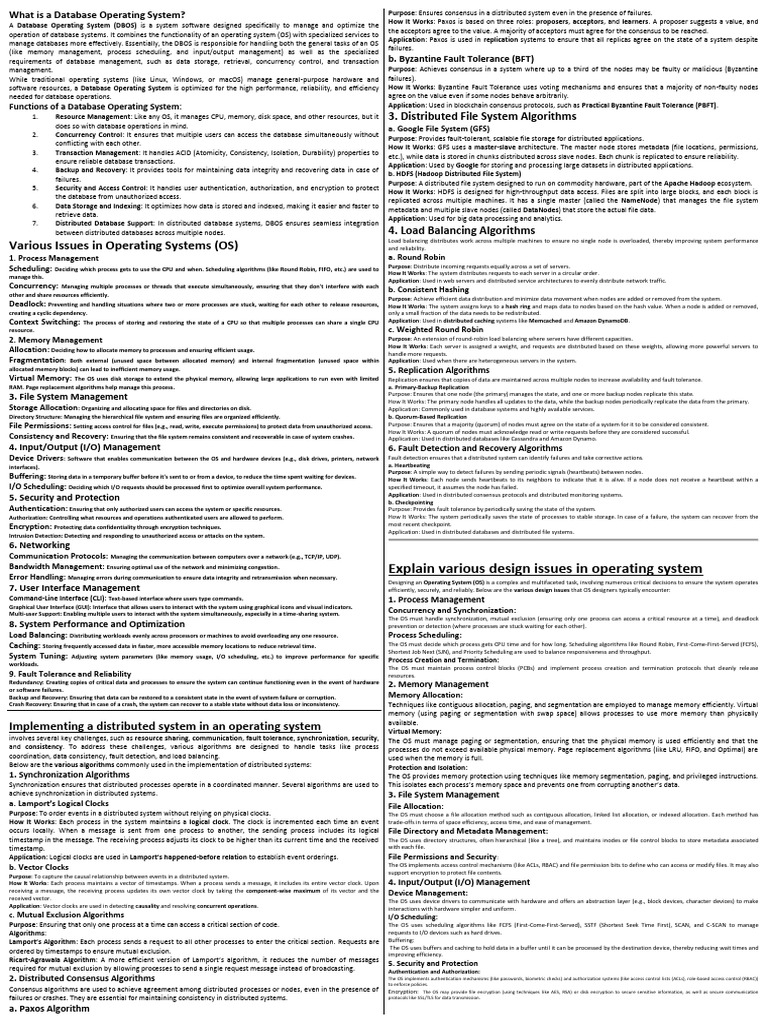 IMP_OS -Qst-Ans2 | PDF | Operating System | Replication (Computing)