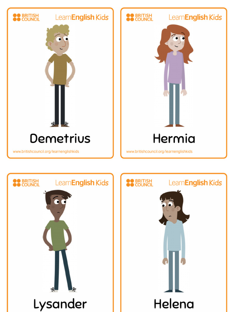 Short Stories Shakespeare A Midsummer Nights Dream Character Flashcards ...