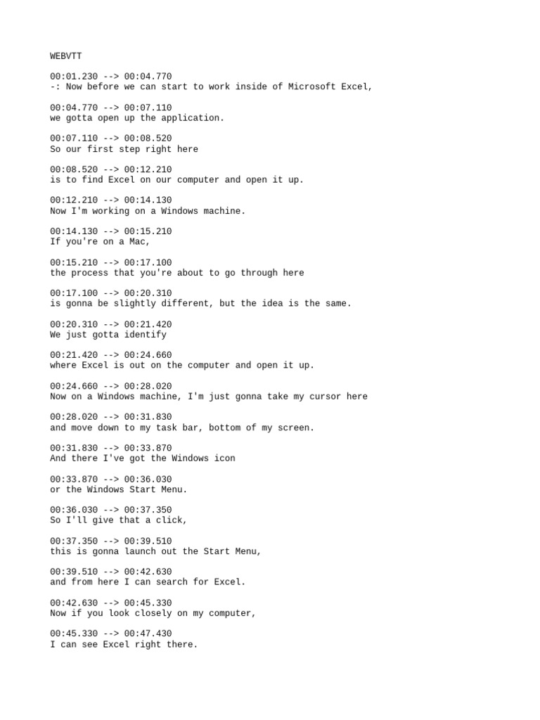 4 - Launching Excel English | PDF