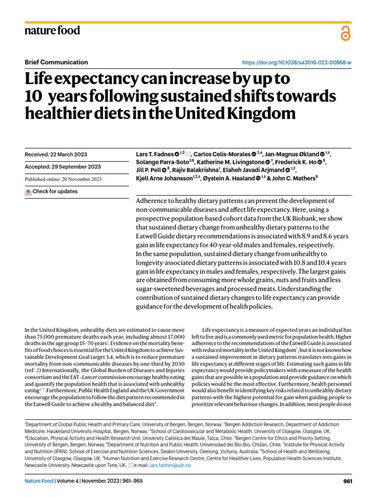 Food & Life Expectancy | PDF | Statistical Hypothesis Testing | Effect Size