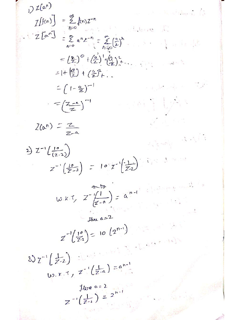 TTPDE Unit V (Z Transforms) 2marks | PDF