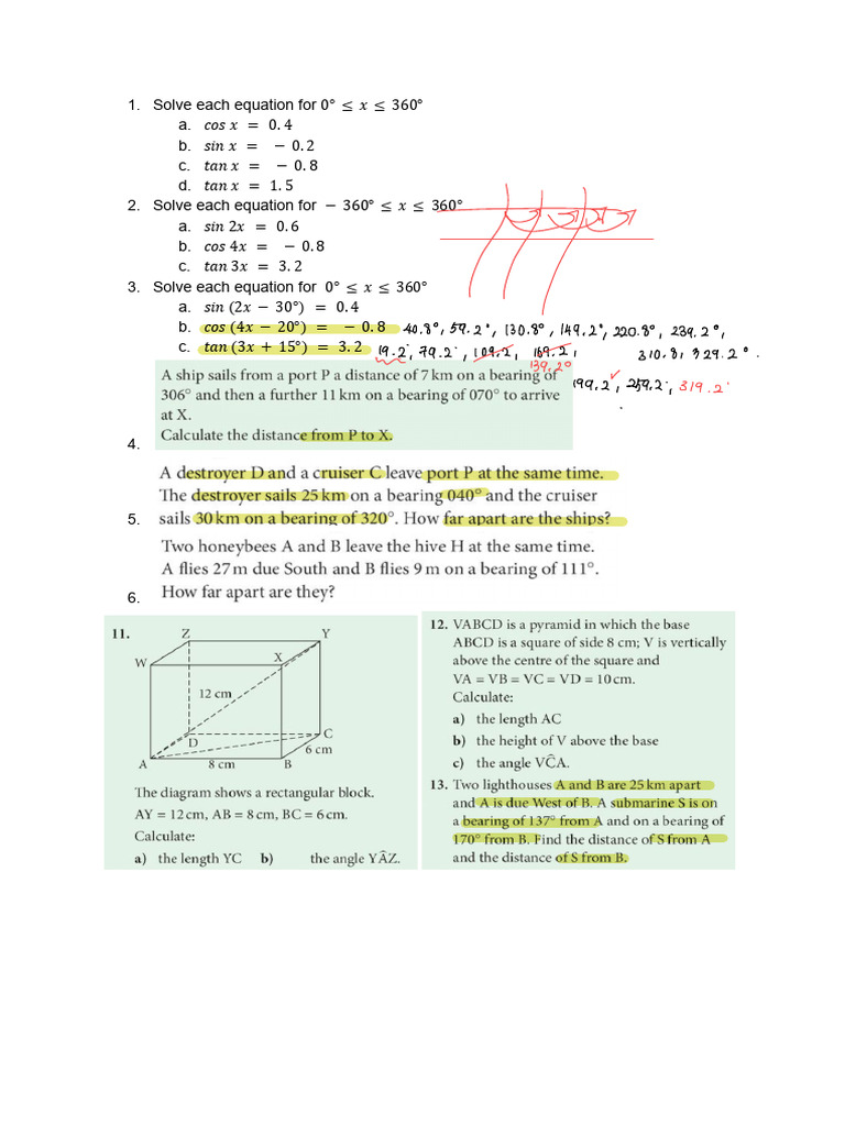 Trigonometric Equations Solutions Guide | PDF