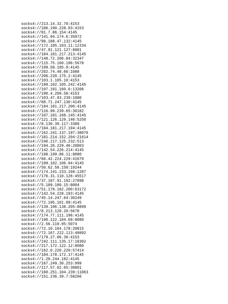 socks4_proxies | PDF
