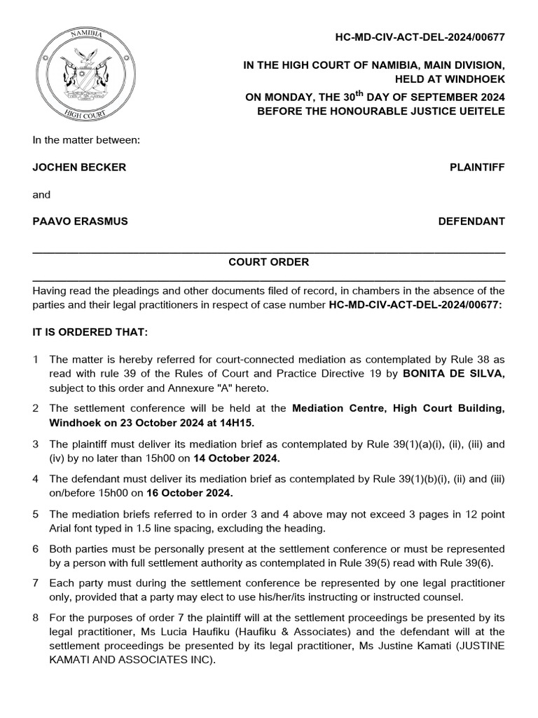 Court-Ordered Mediation Notice | PDF | Mediation | Alternative Dispute Resolution