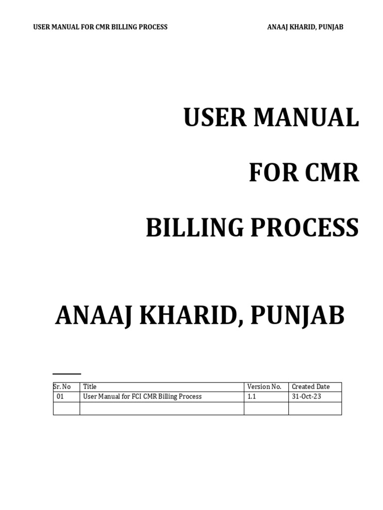CMR Billing Process User Manual | PDF | Computing | Software