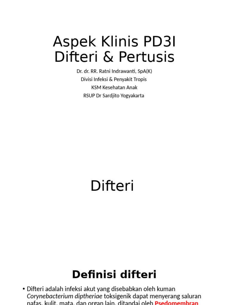 Klinis Difteri & Pertusis Dinkes 2022 | PDF
