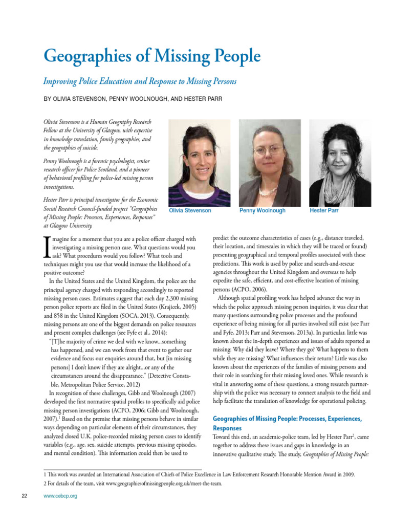 Geographies_of_Missing_People_Improving | PDF | Police | Domestic Violence