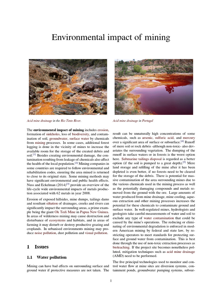 Environmental Impact of Mining | PDF | Soil | Mining