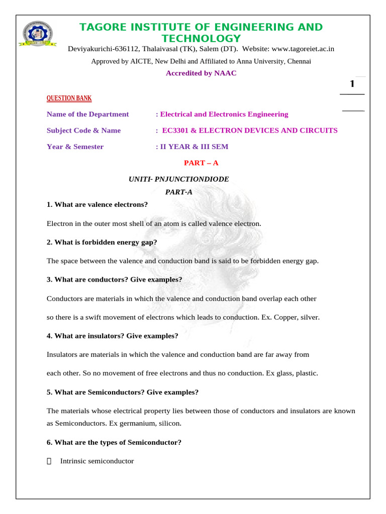 EDC QUESTION BANK | PDF | P–N Junction | Amplifier