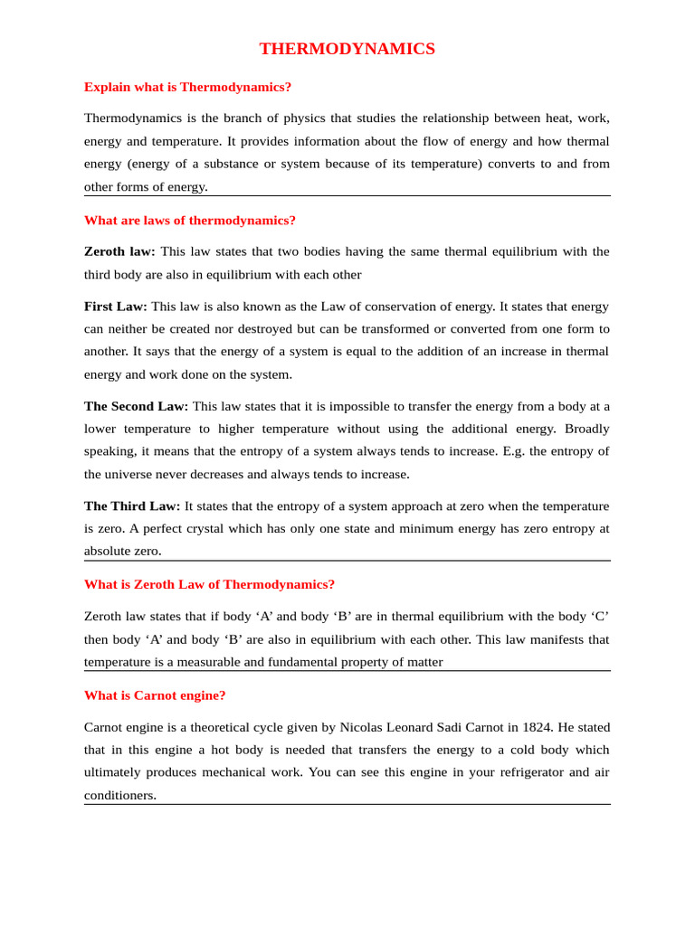 Thermodynamics 1 | PDF | Heat | Internal Combustion Engine