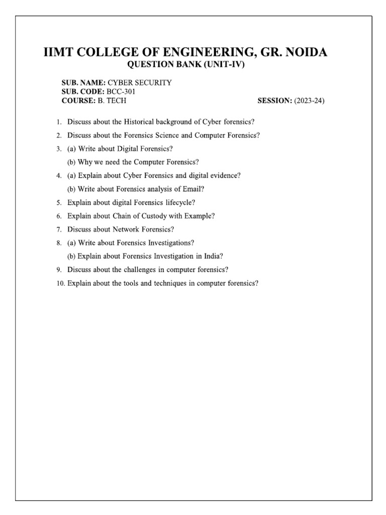 Cs Question Bank Unit4 | PDF