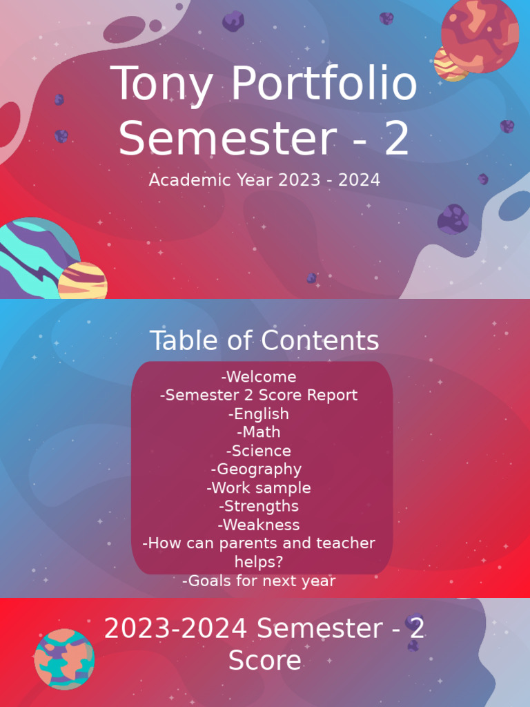 Tony Portfolio Semester - 2 (2023 - 2024) | PDF