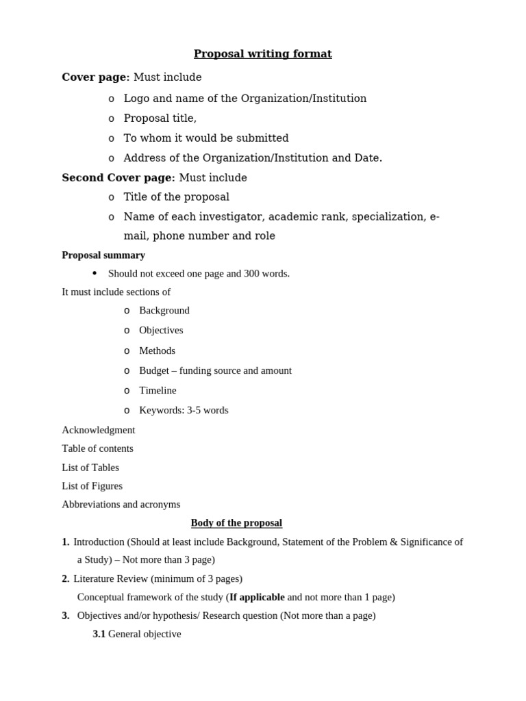 2.proposal Writing Format EPHA | PDF