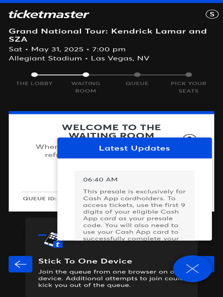 Grand National Tour Kendrick Lamar and SZA Tickets 2025-05-31 Las Vegas ...