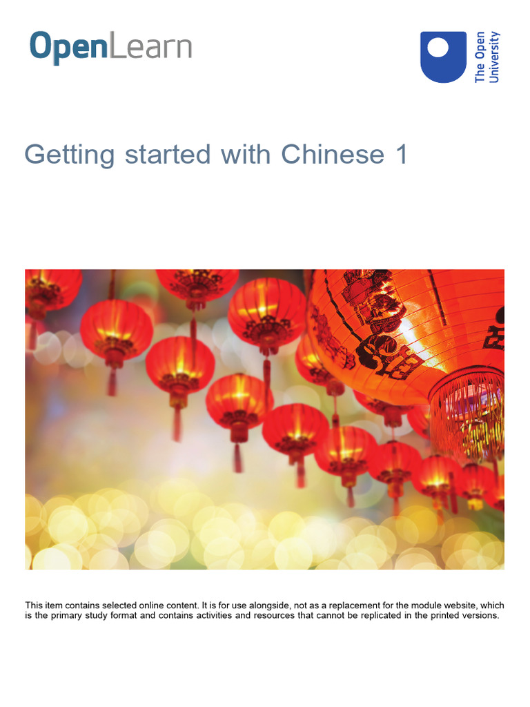 Getting Started With Chinese 1 Printable | PDF | Tone (Linguistics ...